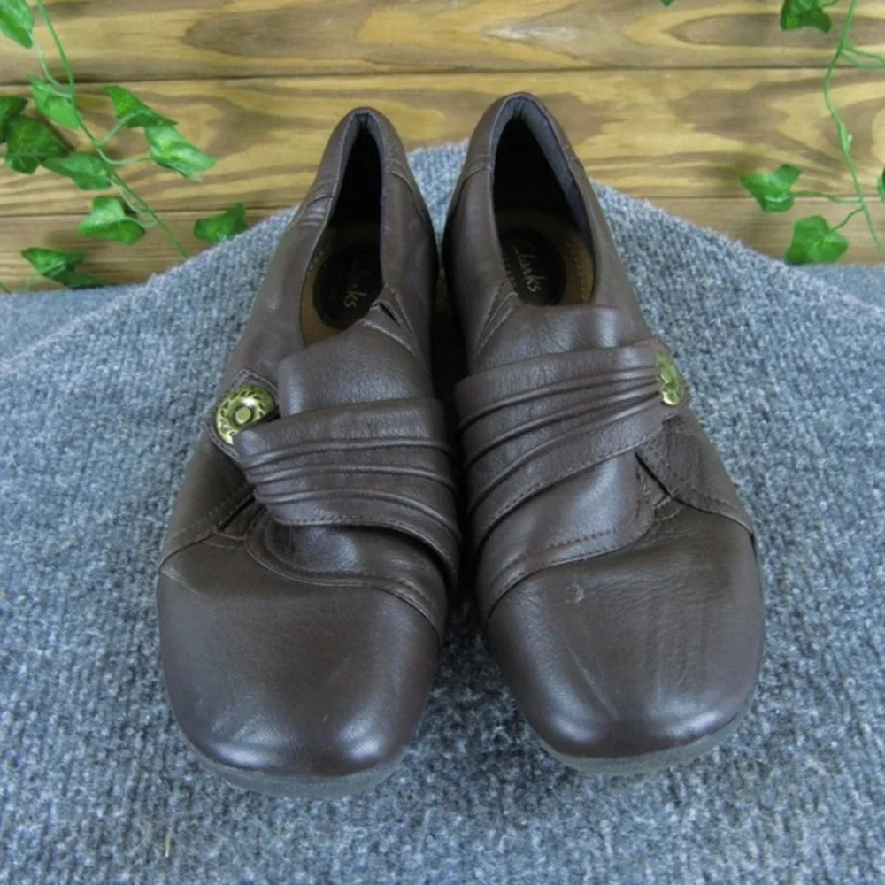 Clarks | Shoes | Clarks Kessa Alcove Brown Leather Loafers Comfort Gold ...